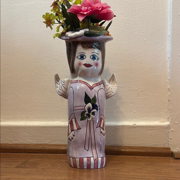 Angelica | Art | Susan Paley By Ganz Angel Vase With Floral Hat ...